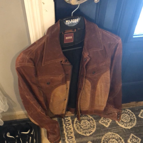 Hugo Boss | Jackets & Coats | Hugo Boss Vintage Leather Jacket | Poshmark